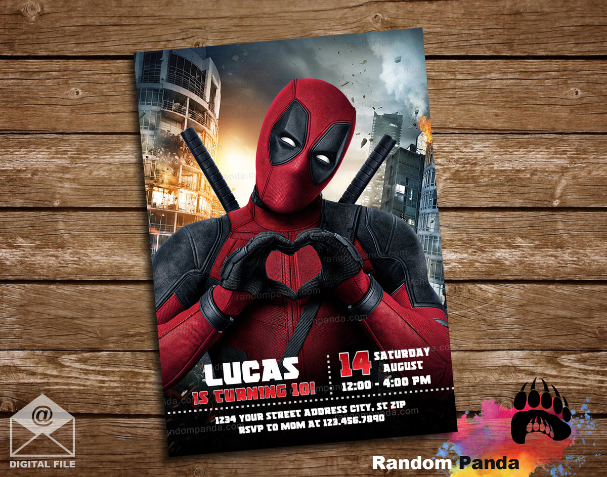 Deadpool Party Invitation – Random Panda