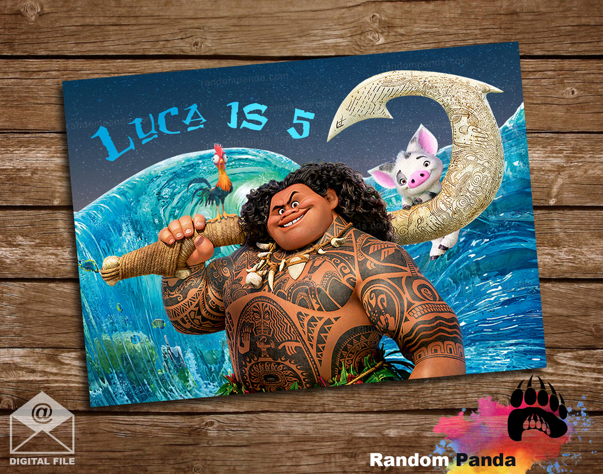 Maui Party Poster, Maui Birthday Backdrop – Random Panda
