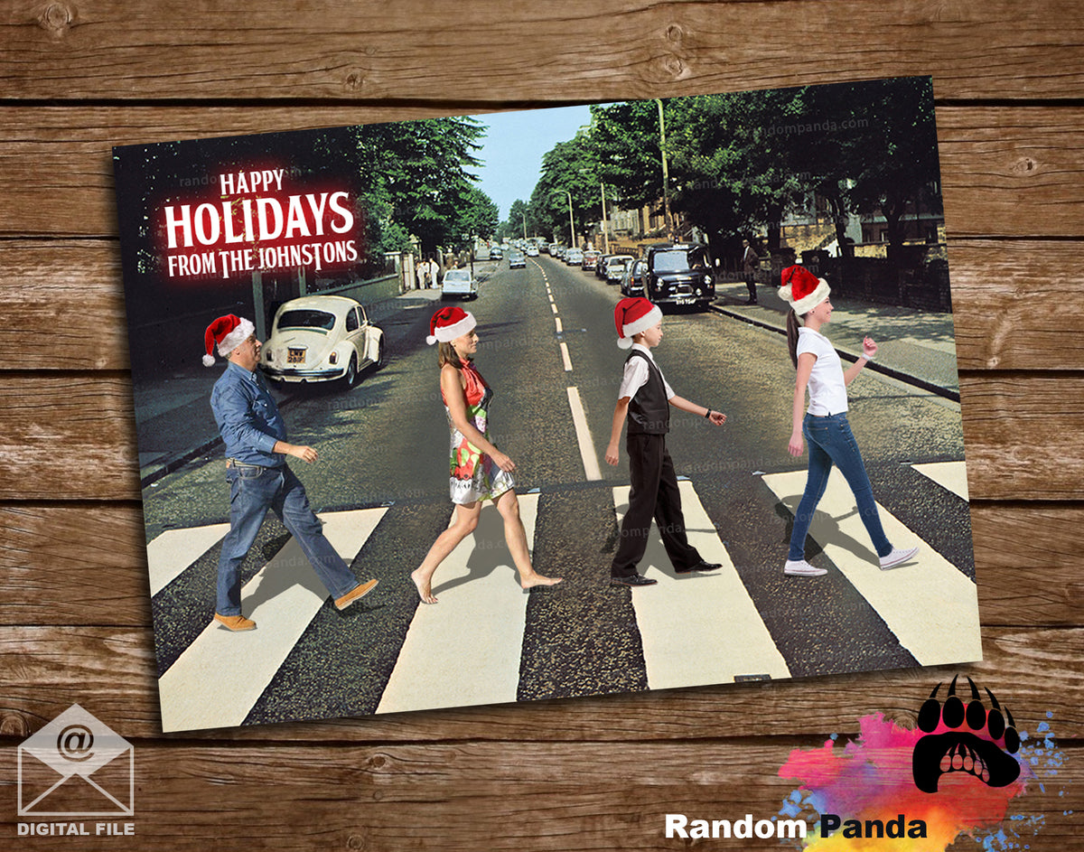 Funny Christmas Card, The Beatles Abbey Road – Random Panda
