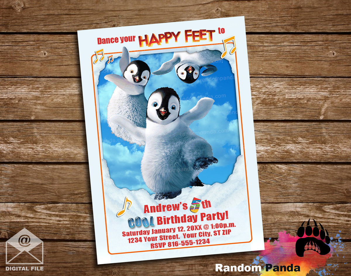 Printable Birthday Cards Happy Feet