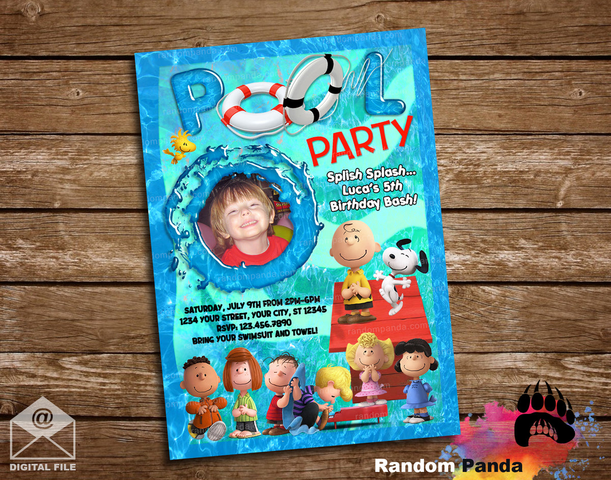 Peanuts Pool Party Invitation – Random Panda