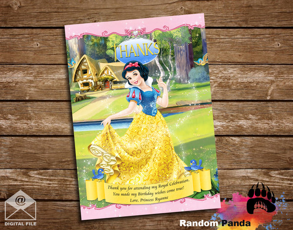 Snow White Birthday Party Thank You Card – Random Panda