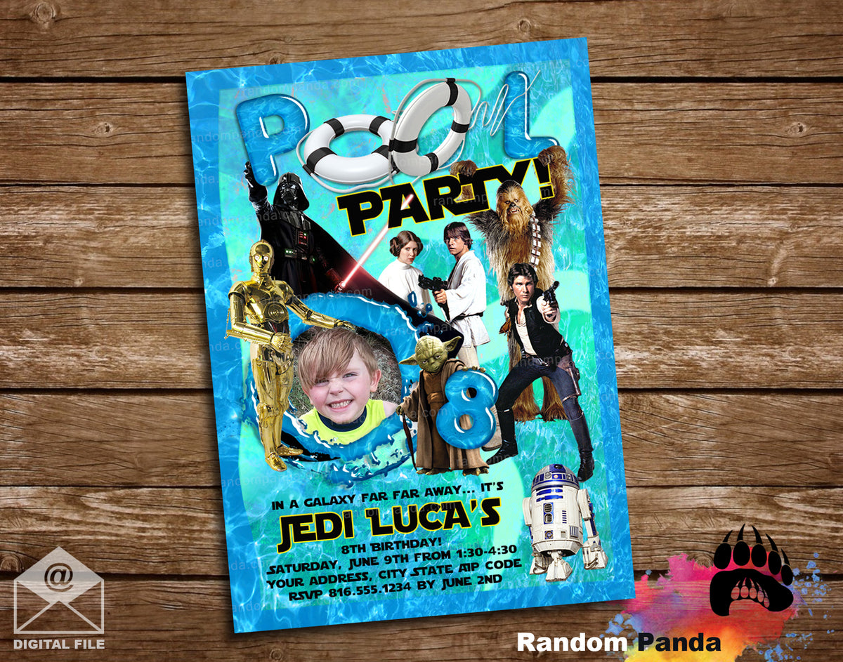 Star Wars Vader Pool Party Invitation – Random Panda