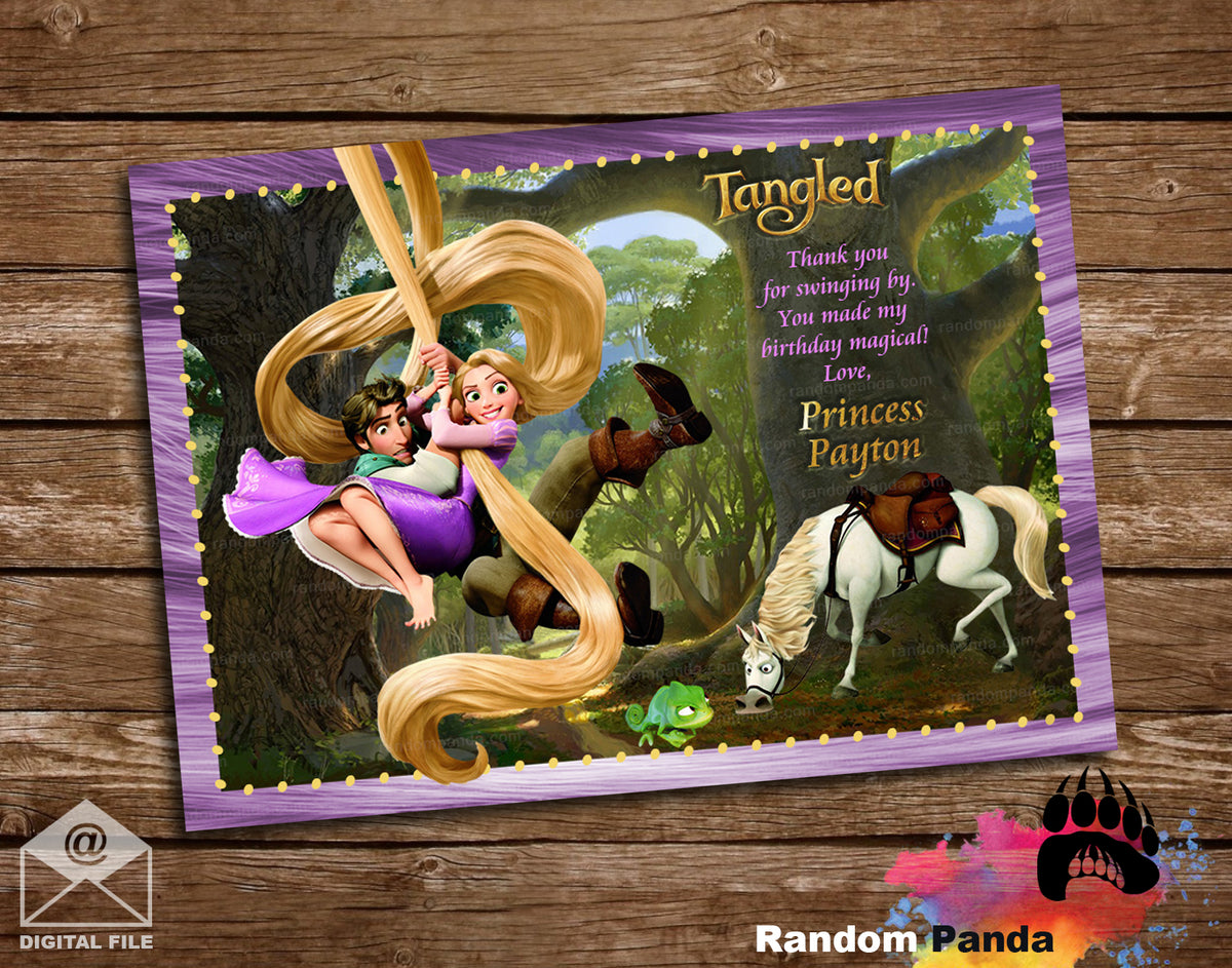Tangled Rapunzel Thank You Card – Random Panda