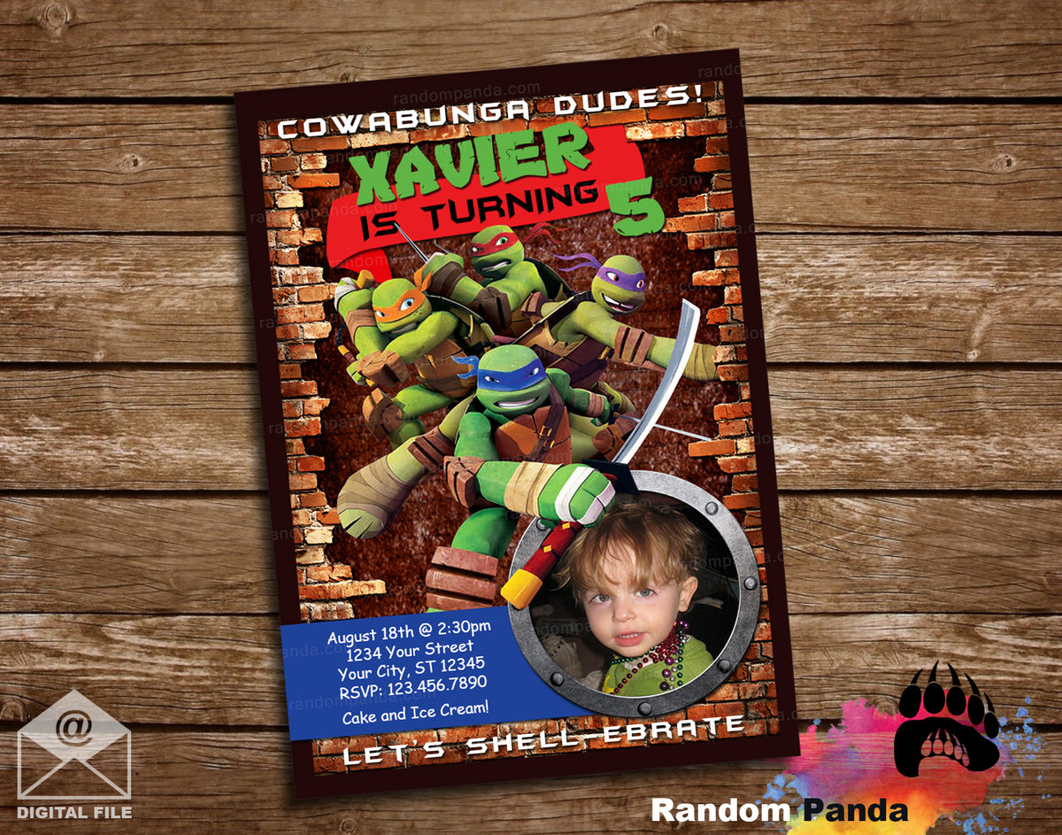 Mutant Ninja Turtles Birthday Party Invitation – Random Panda