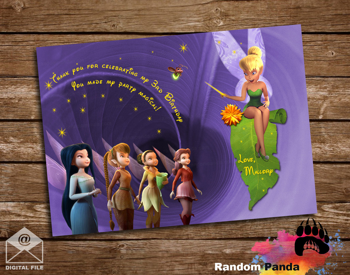 Tinkerbell and Fairies Thank You Card – Random Panda