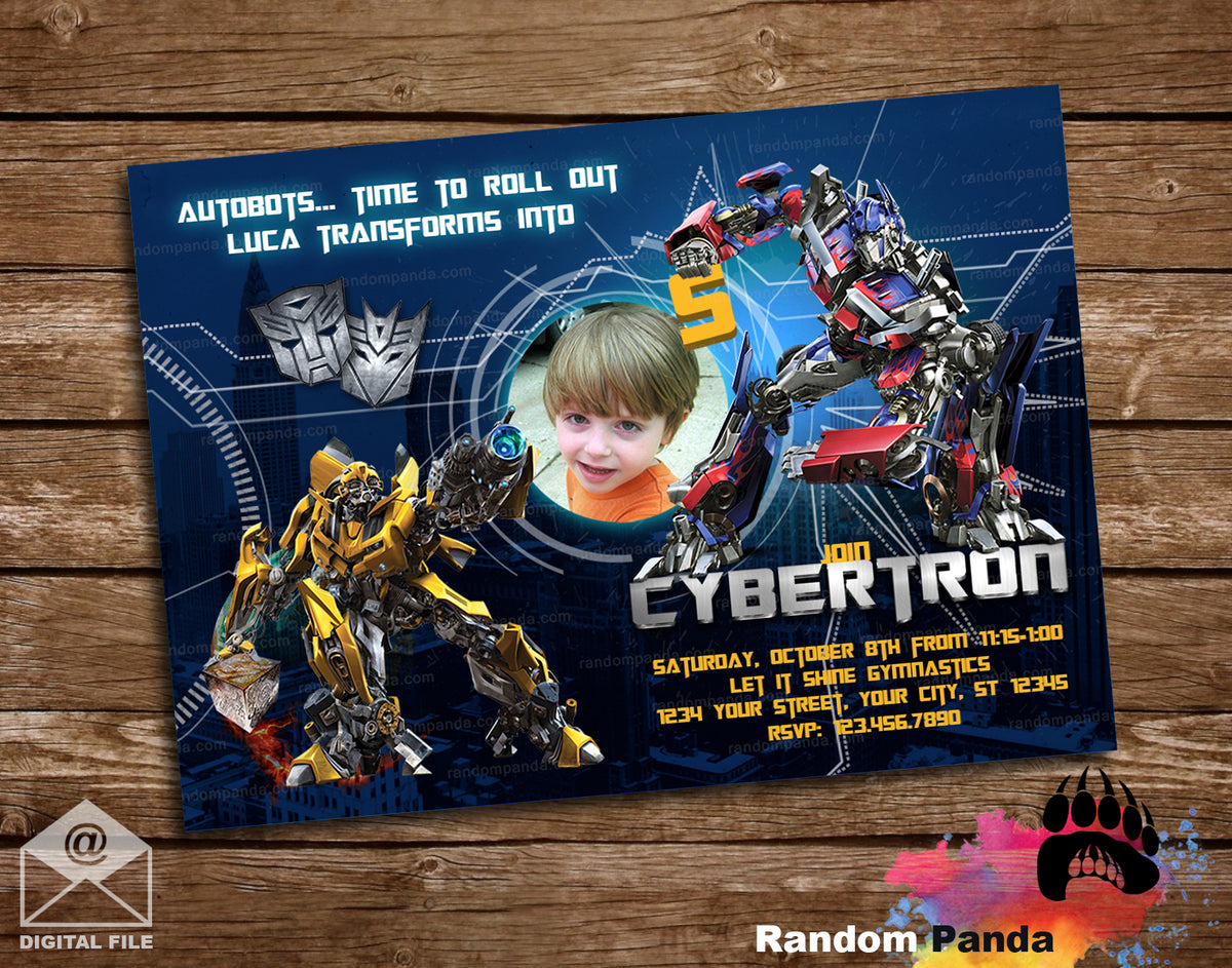 Transformers Birthday Party Invitation – Random Panda