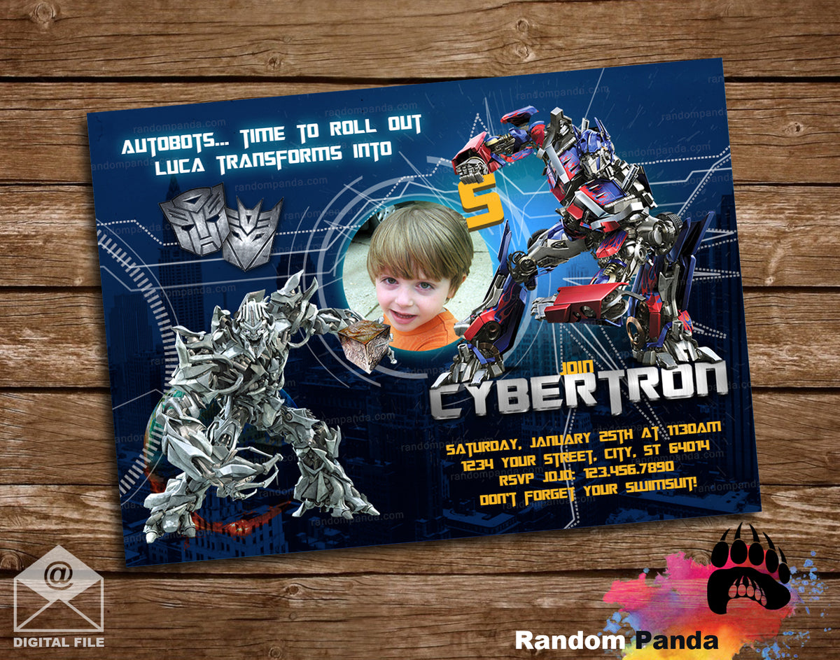 Transformers Megatron Party Invitation – Random Panda