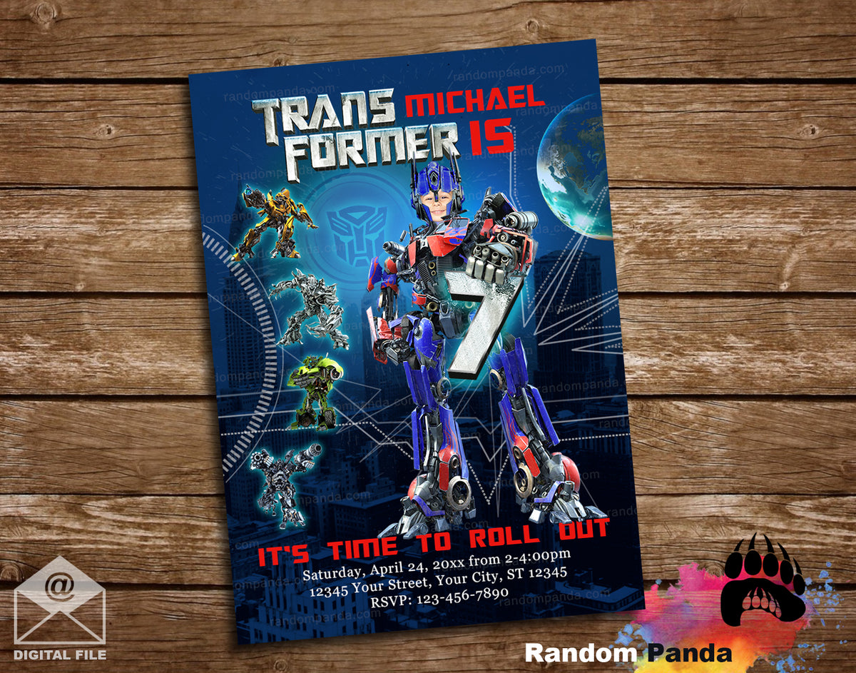 Funny Transformers Optimus Prime Invitation – Random Panda