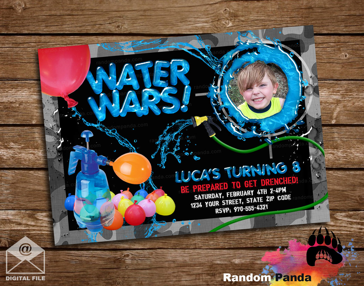 Water Balloons Party Invitation – Random Panda