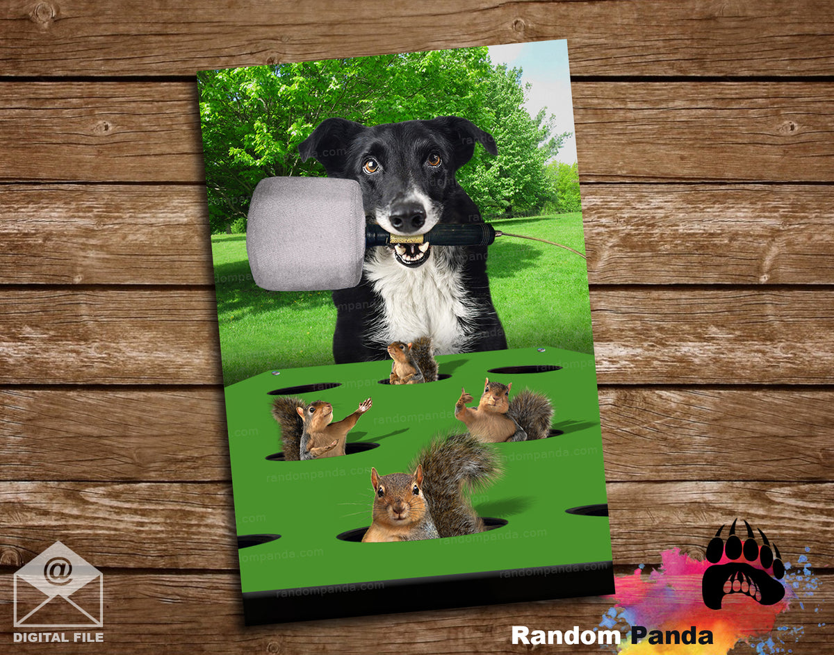 Funny Dog Portrait, Whack a Squirrel Poster – Random Panda